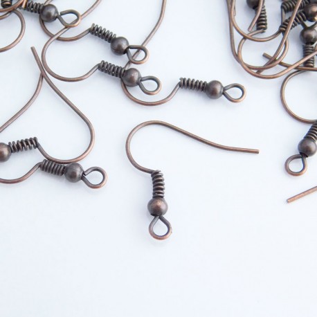 50 Pairs Copper Tone 18mm Earwires | Jewellery Making Supplies Ireland