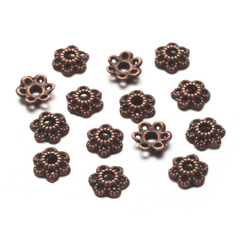 6mm Bead Cap Copper Tone Flower | Jewellery Making Findings Ireland